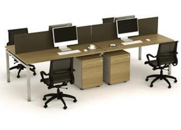 Escritorio Operativo para 4 Personas Techno Tech MS/Silver Bench ...